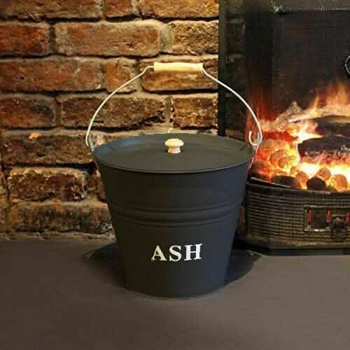 12L Fireside Metal Ash Bucket With Lid