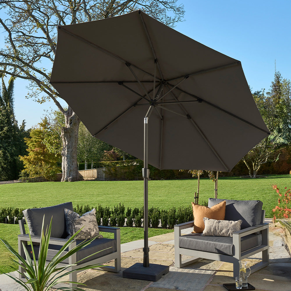Royce Premium 3m Round Parasol LED - Anthracite Frame - Novasun™ CARBO