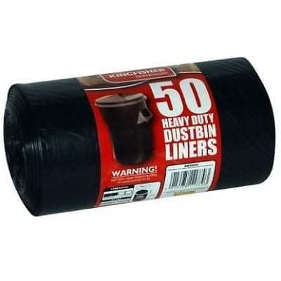 50 Black Heavy Duty Refuse Sacks Garden and household Waste sacks (38L