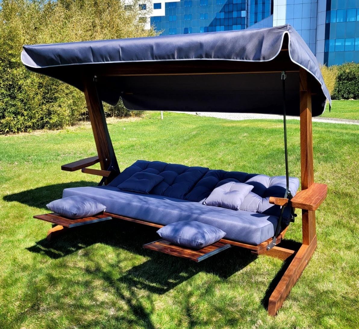 St Andrews 2600 3 Seater Swing Seat with Retractable Leg Rests and Sid