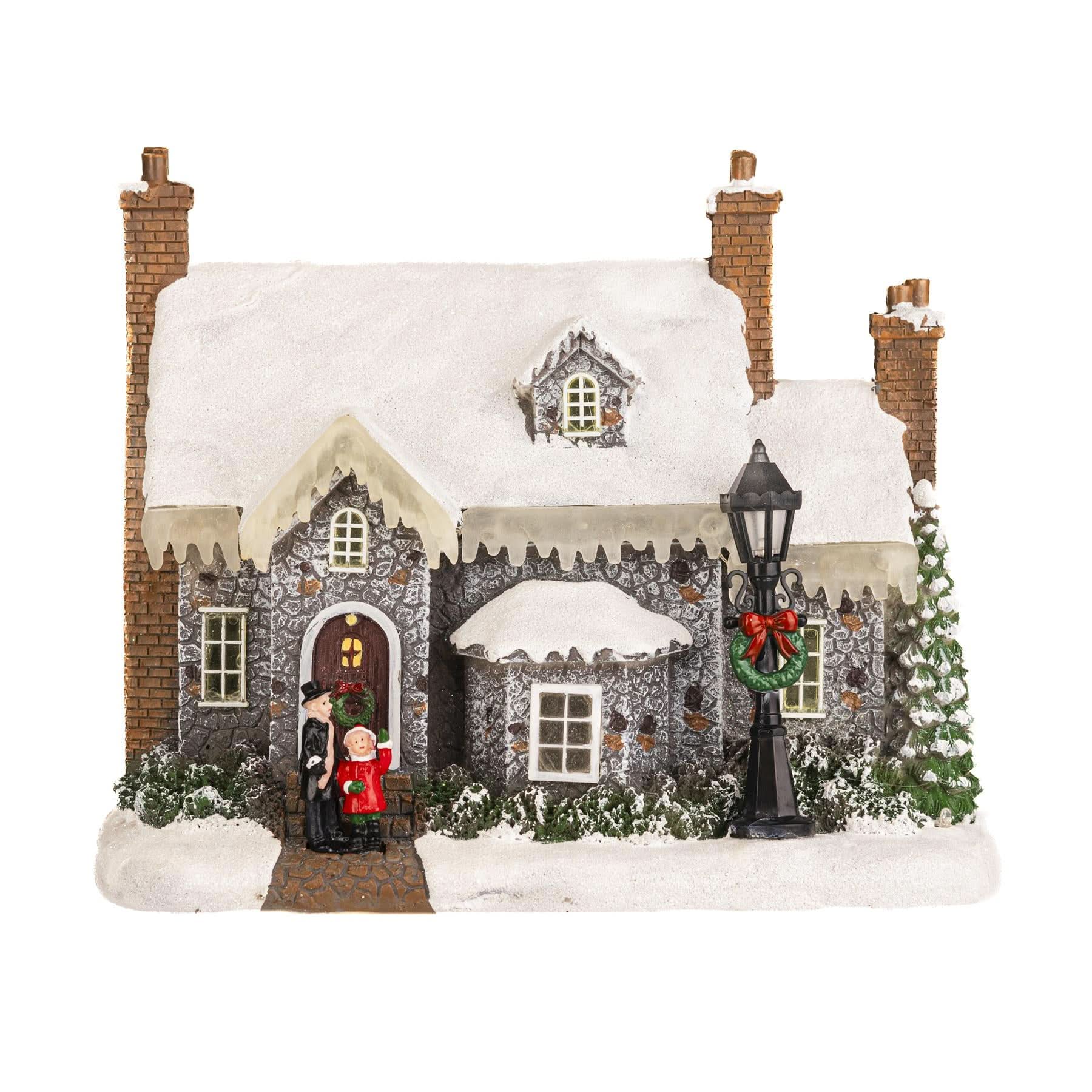 Christmas House Scene With Multi Colour LED Lights