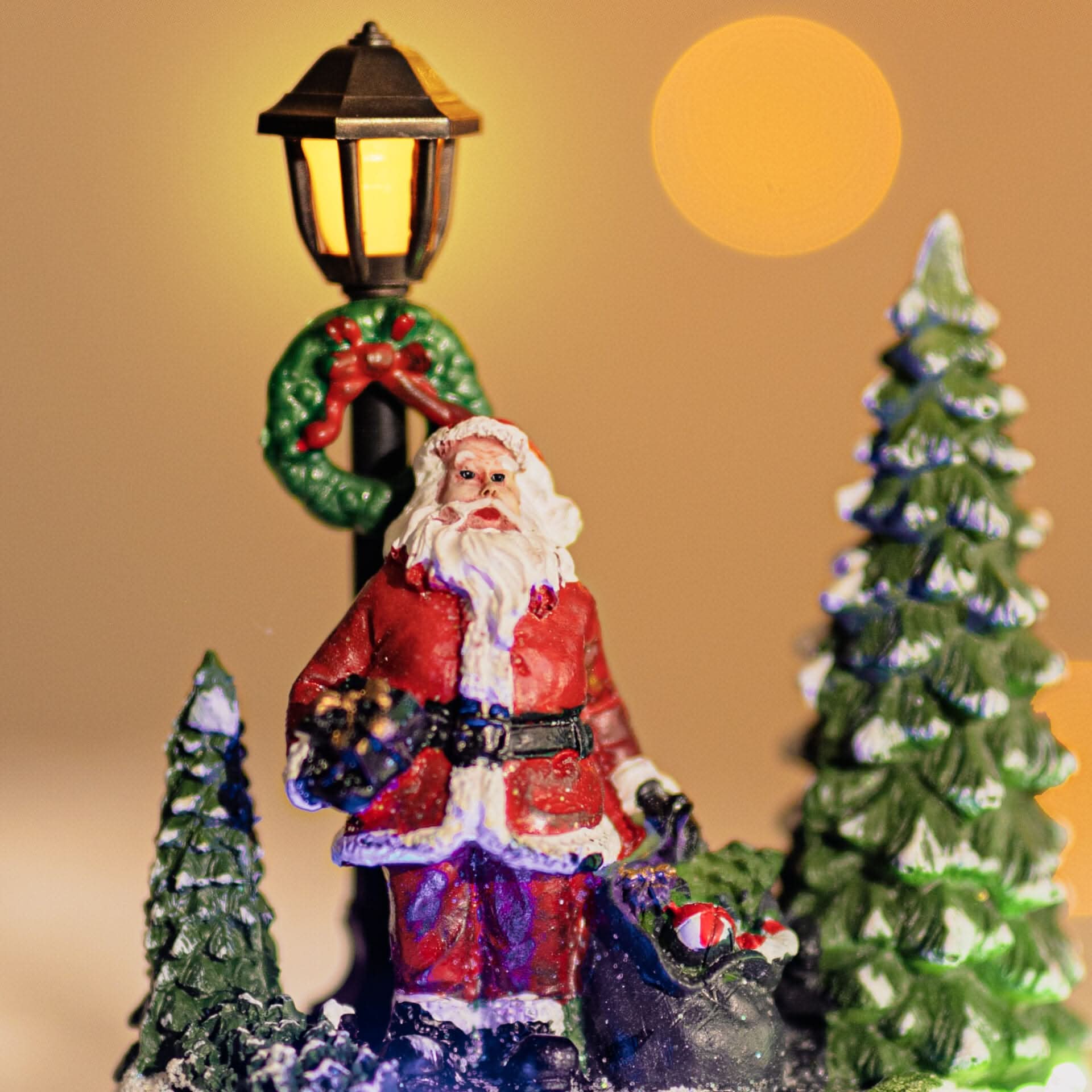 Santa Lamp Post LED Xmas Decoration