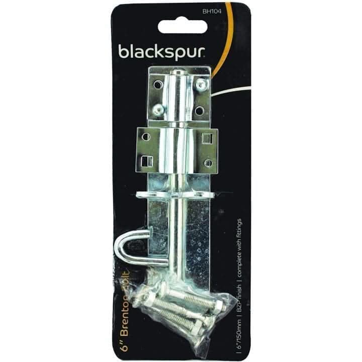 6inch Galvanised Brenton Slip Bolt +Fiting Zinc Plated Garden Gate She