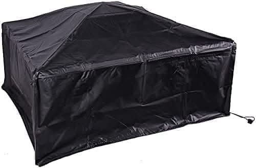 Outdoor BBQ Grill Square Fire Pit 3 in 1