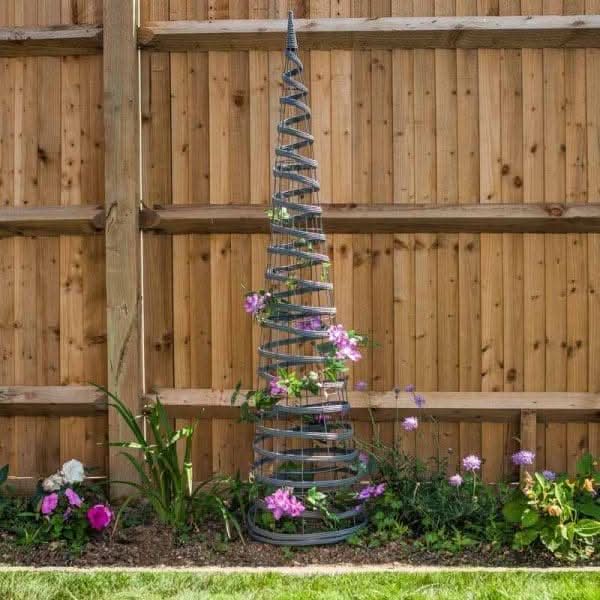 Faux Rattan Obelisk 1.5m (Slate Grey)